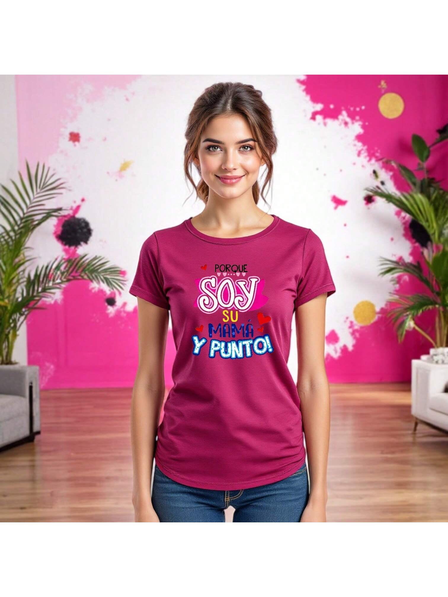 Playera De Porque Soy Tu Mamá y Punto – Estilo con Actitud de Mamá Dia De Las Madres Color Rosa ...