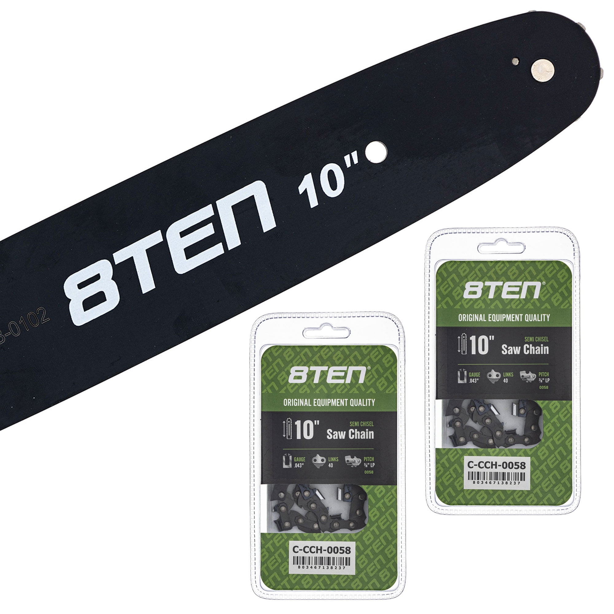 Click here for 8ten 10 Chainsaw Bar & 2 Chains .043 3/8lp 40dl Fo... prices