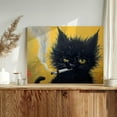 AatoeaX Funny Black Cat Smoking a Cigarette Poster Cat Art Print ...