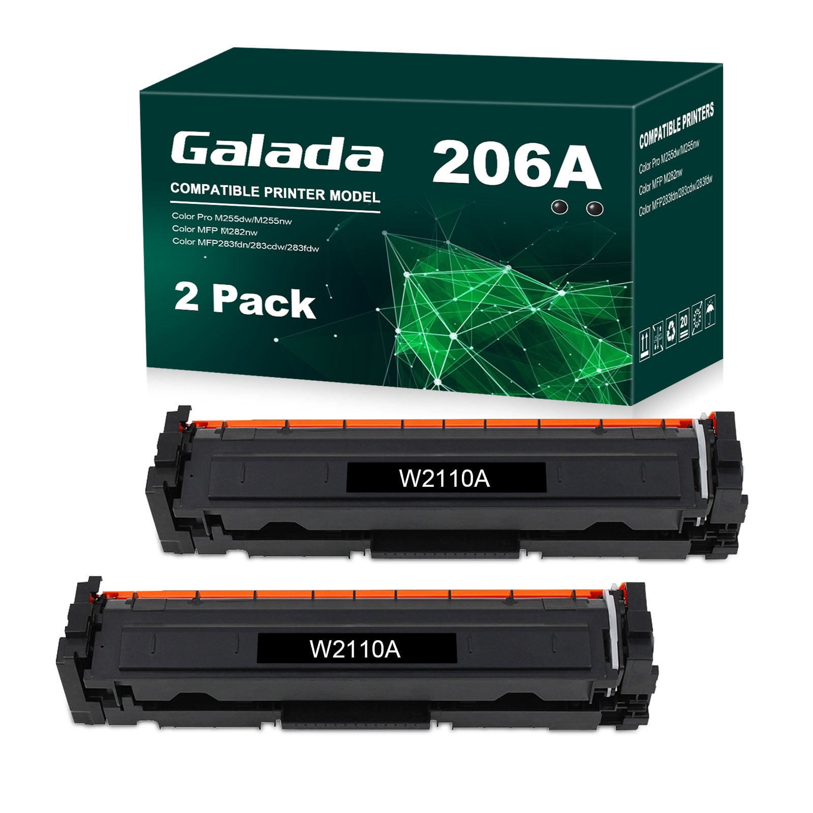 GALADA 206A W2110A Black Toner Cartridge (NO Chip) Replacement for HP ...