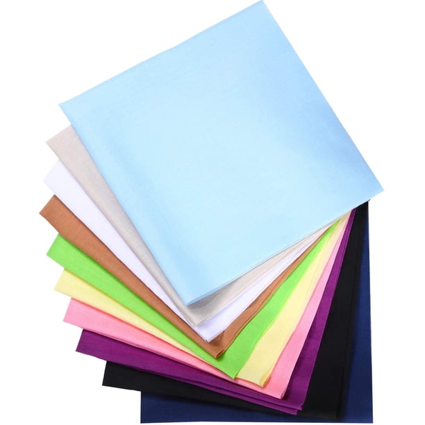 10 Pieces 20 x 20 Inch Pure Solid Color Fabric Patchwork Flat Fabric ...