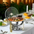 Chafing Dish Buffet Set 2 Pack: TINANA 5QT Stainless Steel Chafing Dishes with Glass Lid & Lid ...
