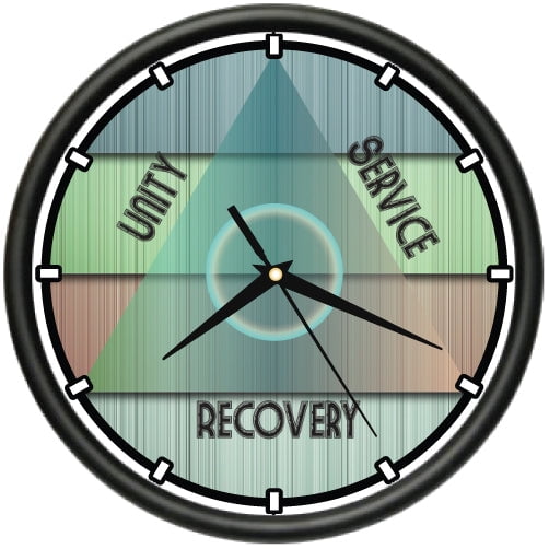 AA TRIANGLE Wall Clock alcoholics anonymous principles virtues ...