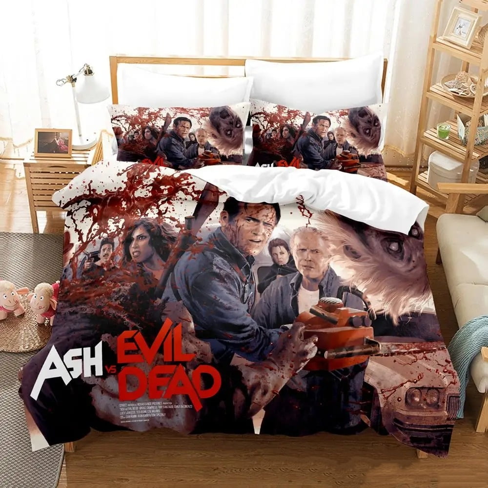 Ash VS Evil Dead Bedding Set Bed Set Aldult Kid Bedroom Duvetcover Sets parure de lit3-Piece ...