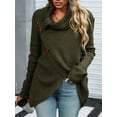 Cupshe Knitwear Sweater for Women Button Front Turtleneck Wrap Long ...