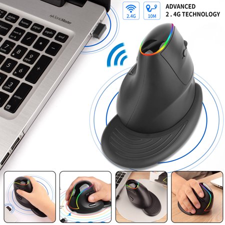 WREESH Ergonomics Right Hand Gaming Mouse 6 Buttons 4000 DPI RGB Wired ...