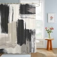 Bathroom Shower Curtain Black Brown Color Block Waterproof Shower ...