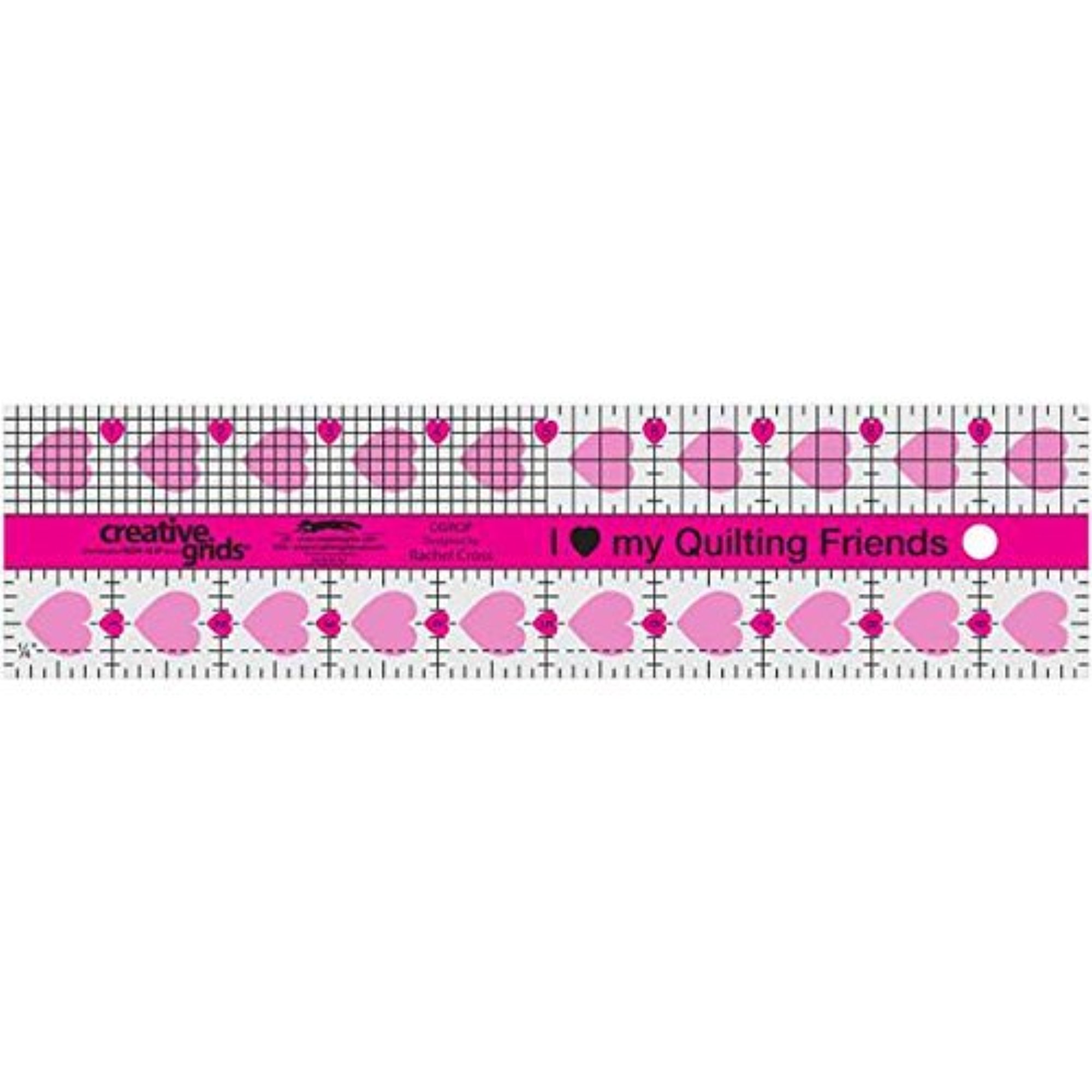 Creative Grids 2 1/2" x 10" I Love My Quilting Friends Rectangle Ruler ...