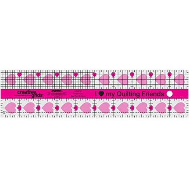 Creative Grids 2 1/2" x 10" I Love My Quilting Friends Rectangle Ruler ...