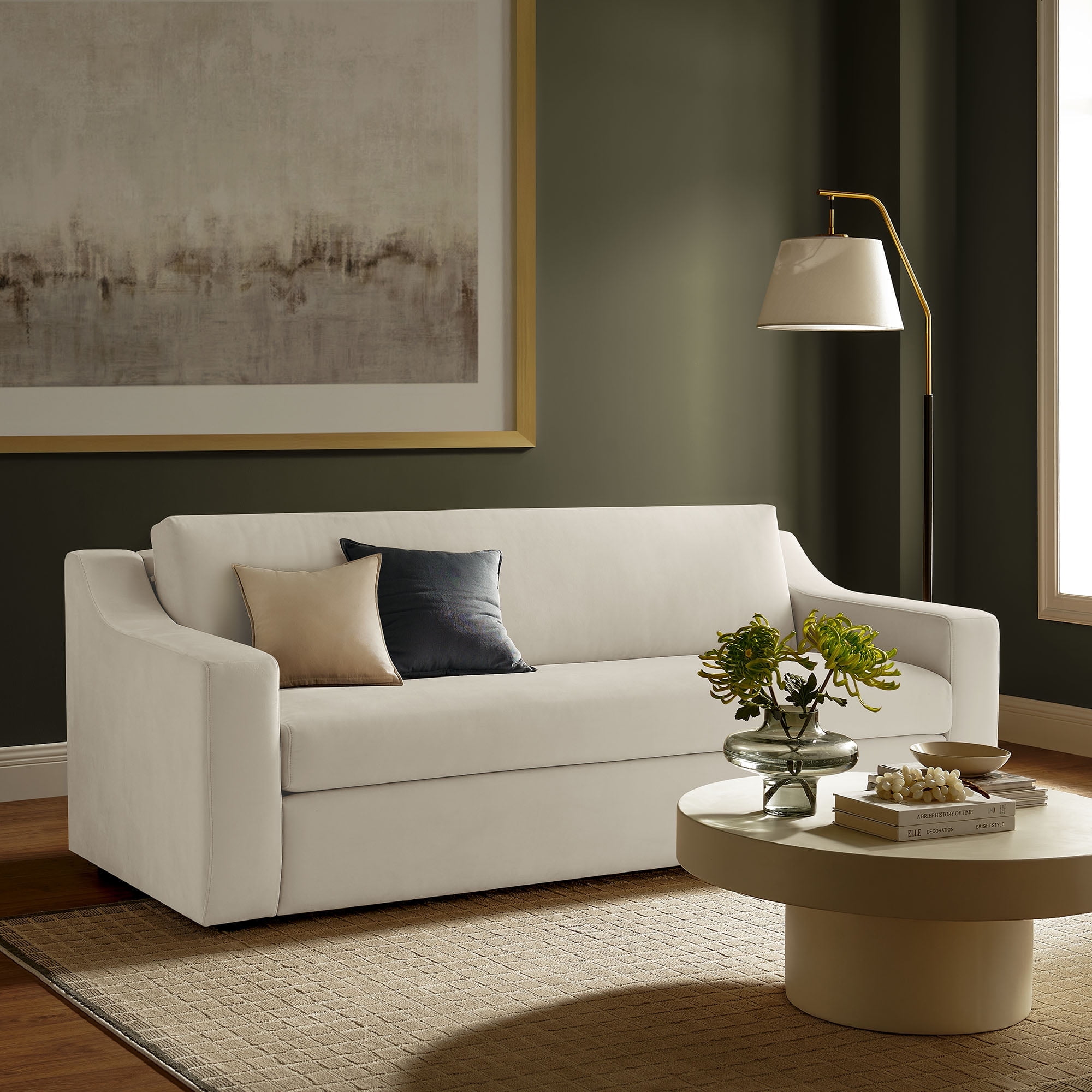 Click here for Modway Liora Performance Velvet Sofa In Alabaster prices