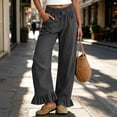 Avolia Womens Wide Leg Pants Casual Trousers High Rise Breathable ...