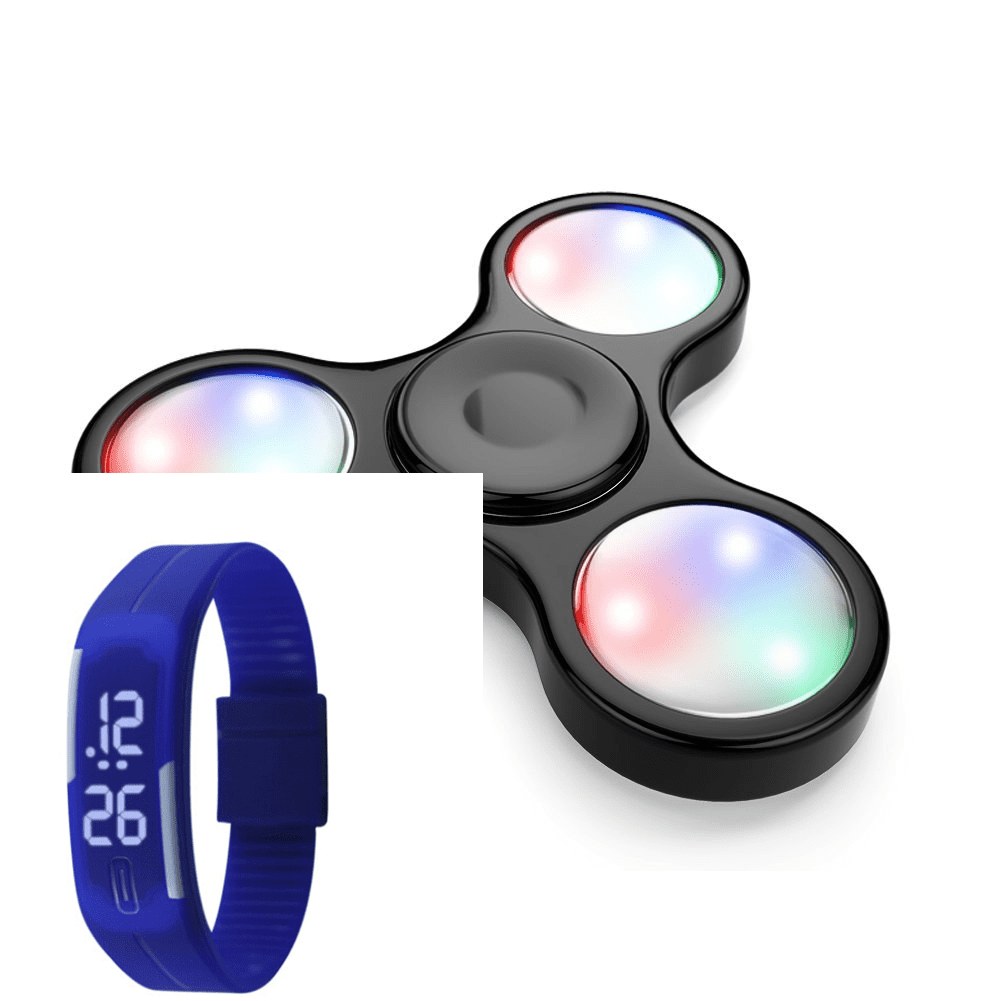 Fidget Spinner Toy Stress Reducer with free gift/ LED watch - Walmart.com