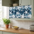 Abstract Blue Ocean Starfish Cabinet Curtains for Kitchen 28"Wx35"L ...