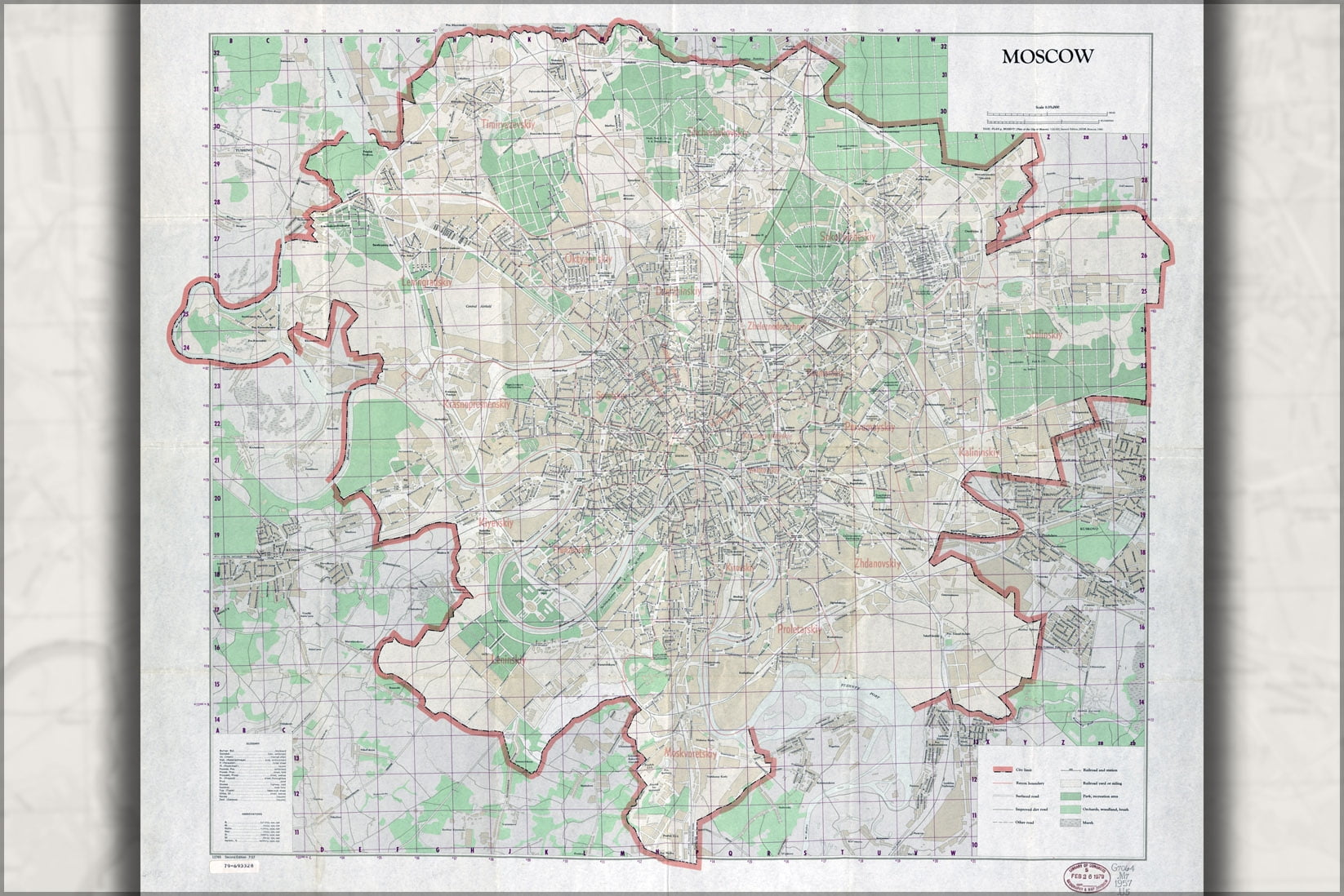 24"x36" Gallery Poster, cia map of Moscow 1957 - Walmart.com