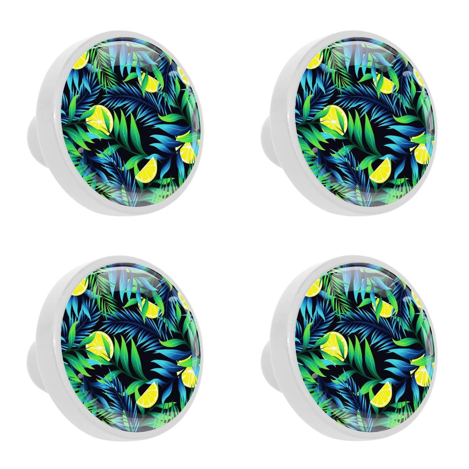 4 Pcs Tropical Leaf Green Knobs for Kitchen Cabinet Cupboard Dresser ...
