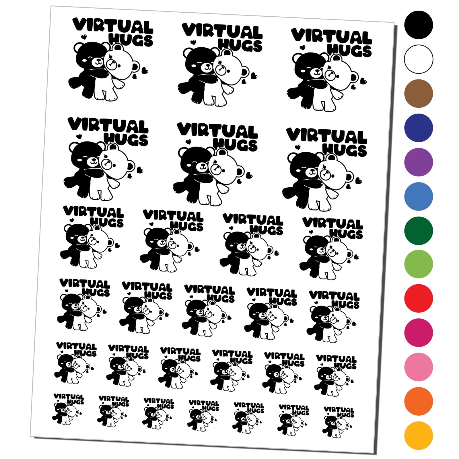 Virtual Bear Hugs Water Resistant Temporary Tattoo Set Fake Body Art ...