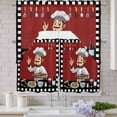 3 Pieces Swag Kitchen Curtains Set, Cheg Red Valance Swag & Small ...