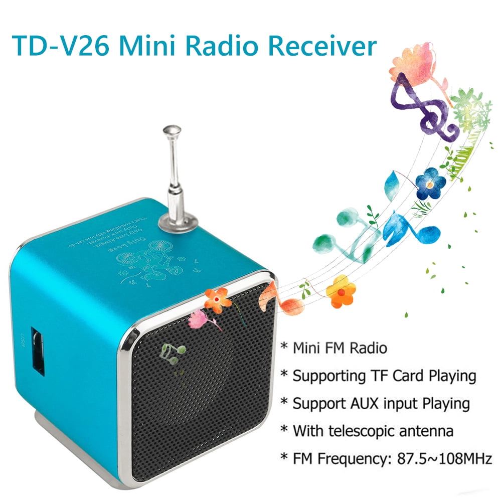 Td-V26 Mini Altavoz Digital Receptor De Radio Fm Reproductor De Mp3 ...