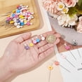 1Set 50Pcs 10 Colors Handmade Polymer Clay Flower Iron Head Pins ...