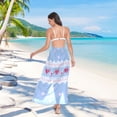 Blue Background Pink Hearts White Lace Valentine Women's Swimwear Cover ...