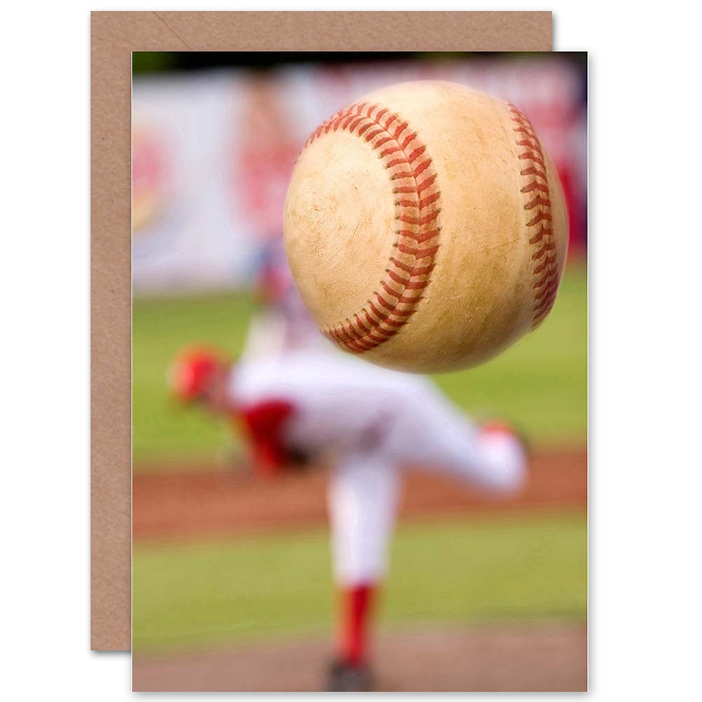 Baseball Bowler Sport Ball Birthday Greeting Card Plus Envelope Blank ...