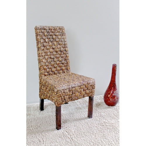 Victor Abaca Basket Weave Dining Chair with Mahogany Hardwood Frame ...