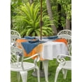 Burnt Orange Grey Table Cloth Round Tablecloth, Modern Oil Painted ...