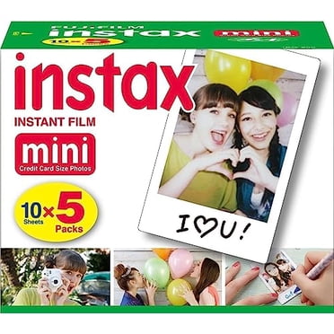Fujifilm Instax Mini Instant Film, 50 Sheets, ISO 800, Credit-Card Size ...