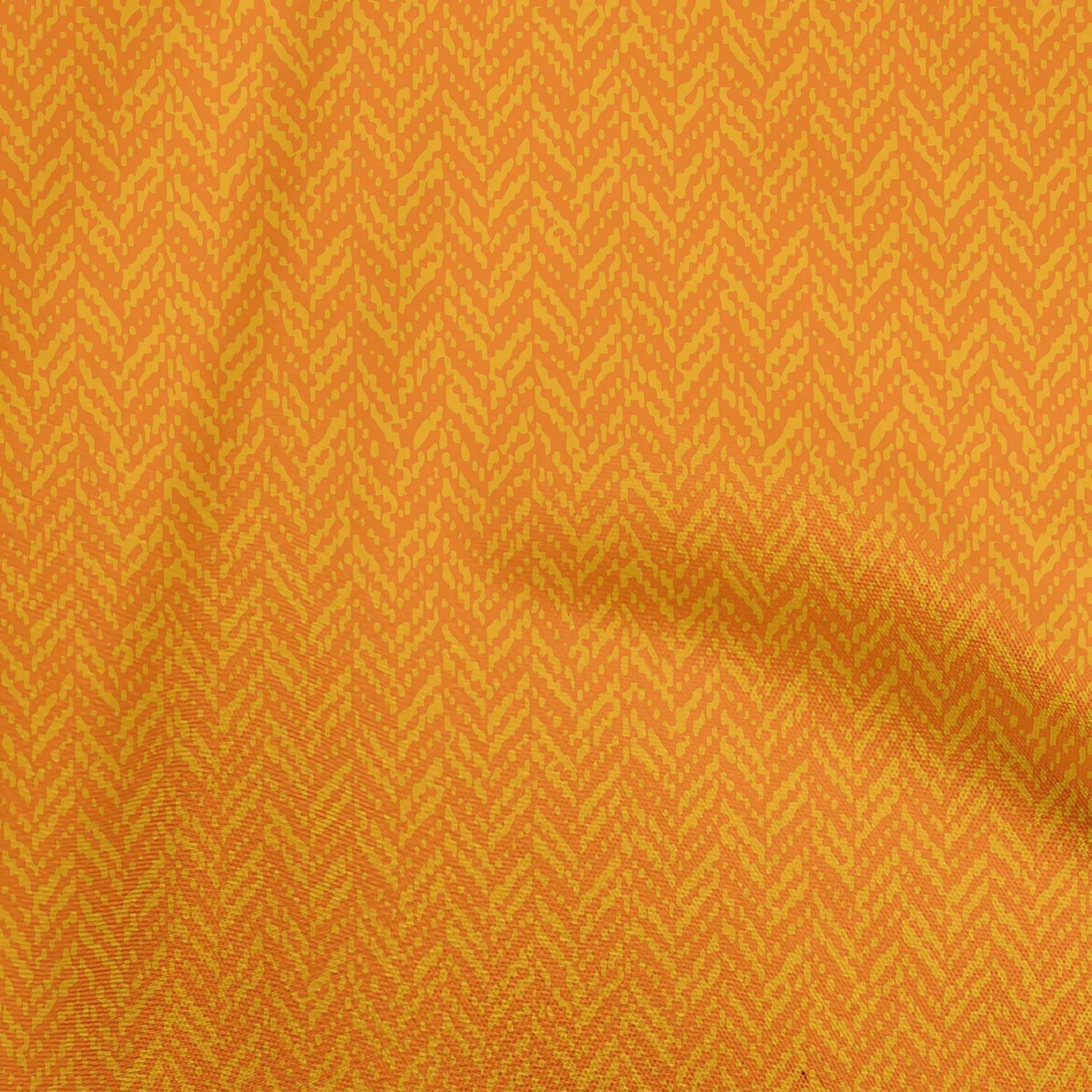 oneOone Viscose Chiffon Orange Fabric Herringbone Pattern Quilting ...