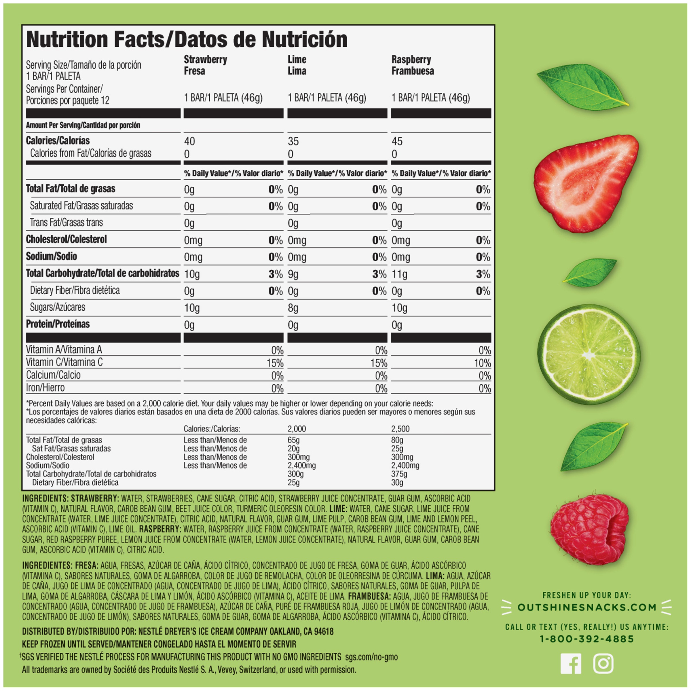 Outshine Popsicles Nutrition Outshine Popsicles Nutrition