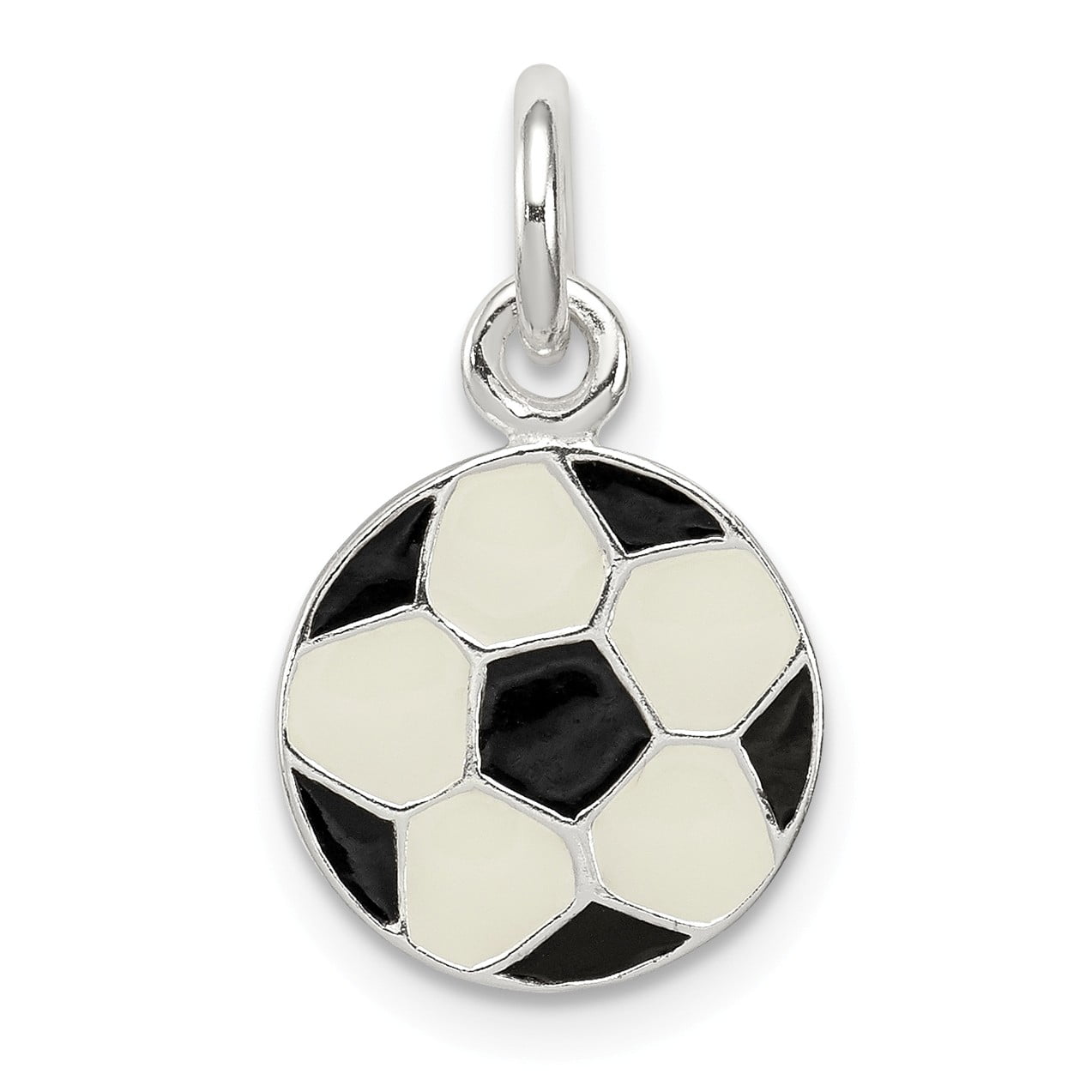 Sterling Silver Enameled Soccer Ball Charm - Walmart.com
