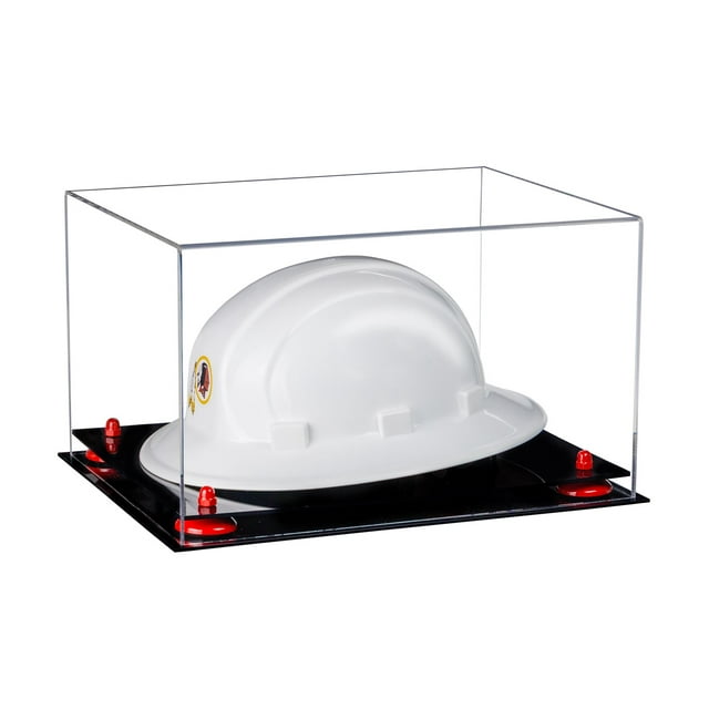 Deluxe Clear Acrylic Large Helmet - Hard Hat Display Case with Red ...