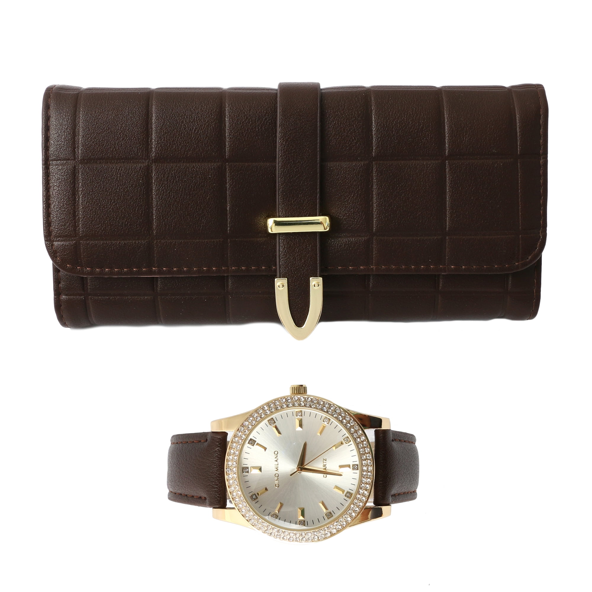 Ladies Leather Wallet Set with Matching Watch - Walmart.com