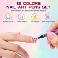 12 Color Art Pens Kit - 0.5mm Fine Tip Polish Markers for Gel & Nails ...