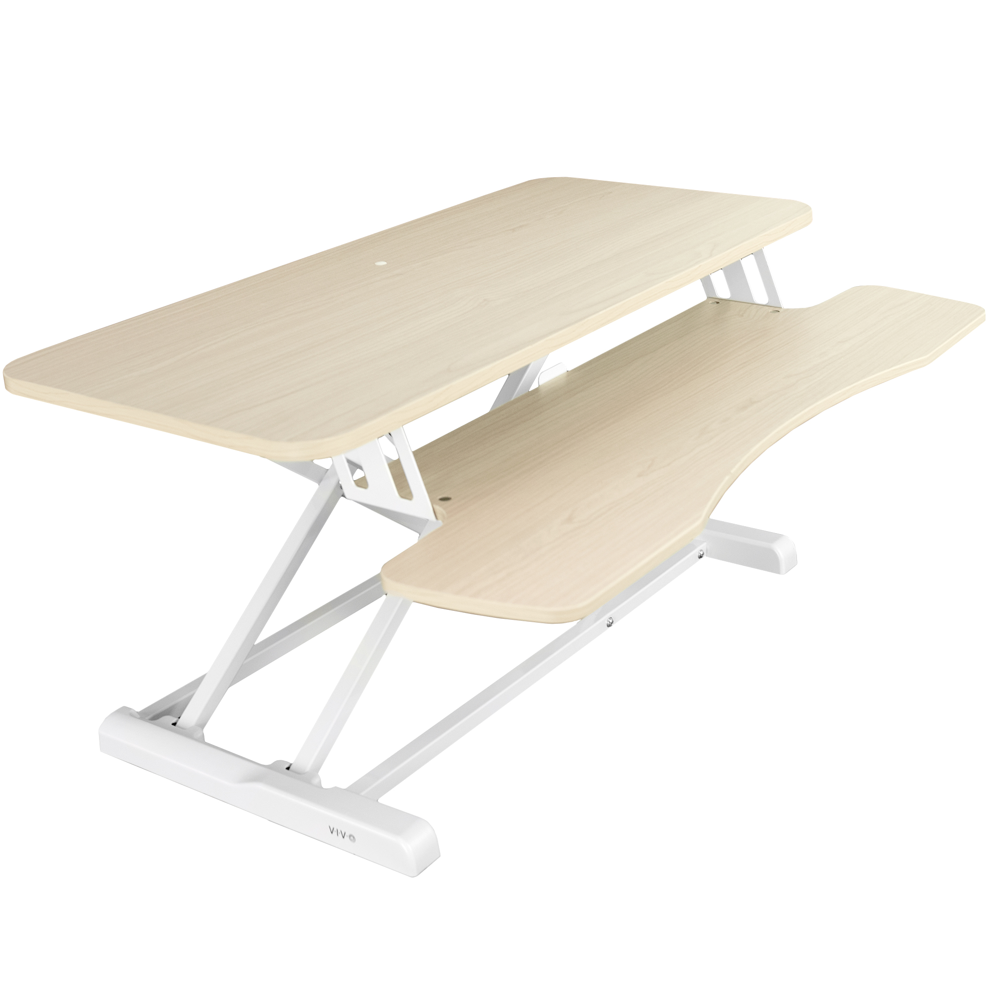 VIVO Light Wood Height Adjustable 36" Standing Desk Monitor Riser ...
