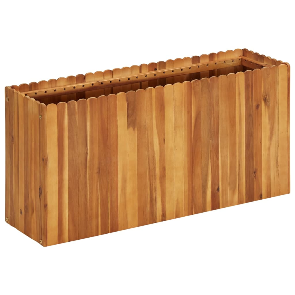 Veryke Outdoor Rectangular Long Box Trough Planter, Raised Wooden ...