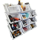 Skywin Plastic Stackable Storage Bins for Pantry White - 4-Pack Small ...