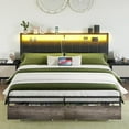 AMERLIFE LED Bed Frame with Drawers, Full Platform Bed Frame with 2 ...