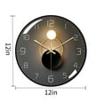 Dungu 12 Inch Silent Wall Clock Modern Black Metal Frame Quartz ...
