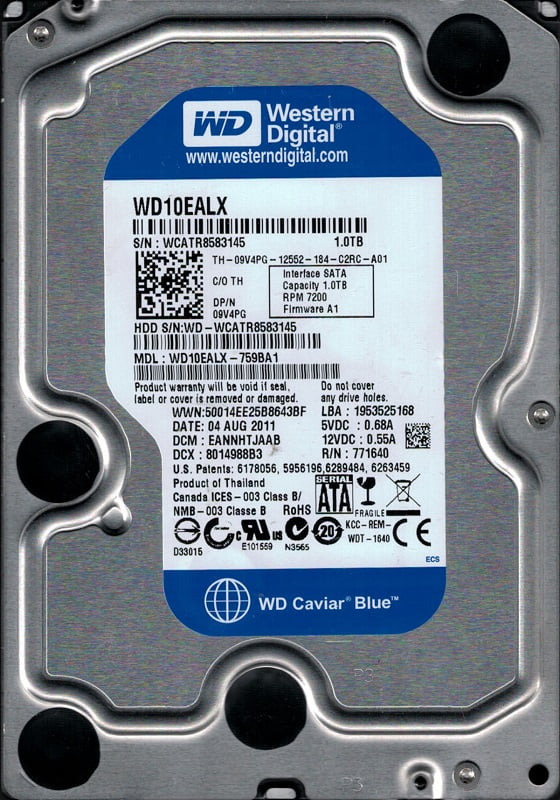 Western Digital WD10EALX-759BA1 DCM: EANNHTJAAB 1TB - Walmart.com