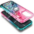Nagebee Case for iPhone 13 Pro Max with Tempered Glass Screen Protector, Sparkle Glitter Liquid ...
