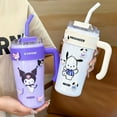 860ML Kuromi My Melody Cinnamoroll Sanrio Kawaii Cartoon Animation Ice Cup Straw Insulated Cup ...