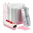 Air Fryer Aluminum Foil Tray Set, 50Pcs Rectangular Pans with PET Lids ...