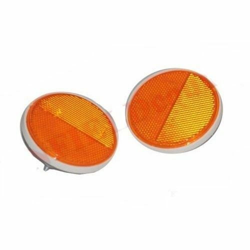 Hella Round Reflex Reflector Pair Amber 90mm For Jeeps Truck Tractor ...