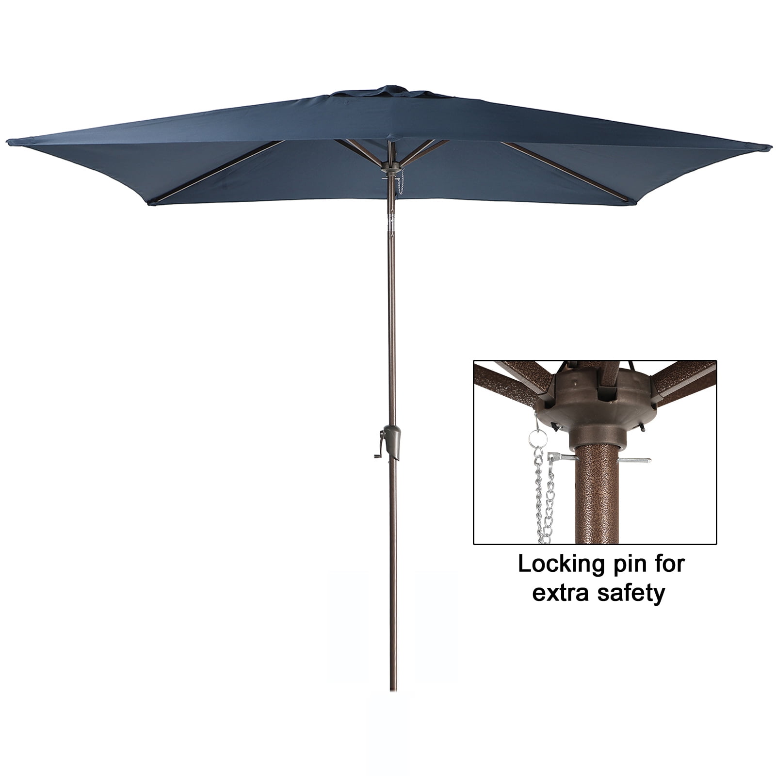 Rectangular Patio Umbrella, 6.6 x 9.8ft Outdoor Table Market Umbrella ...