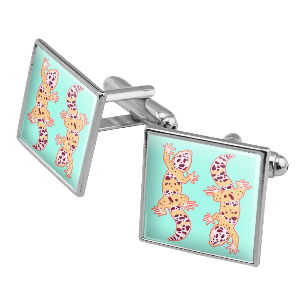 Leopard Gecko Square Cufflink Set - Silver or Gold - Walmart.com