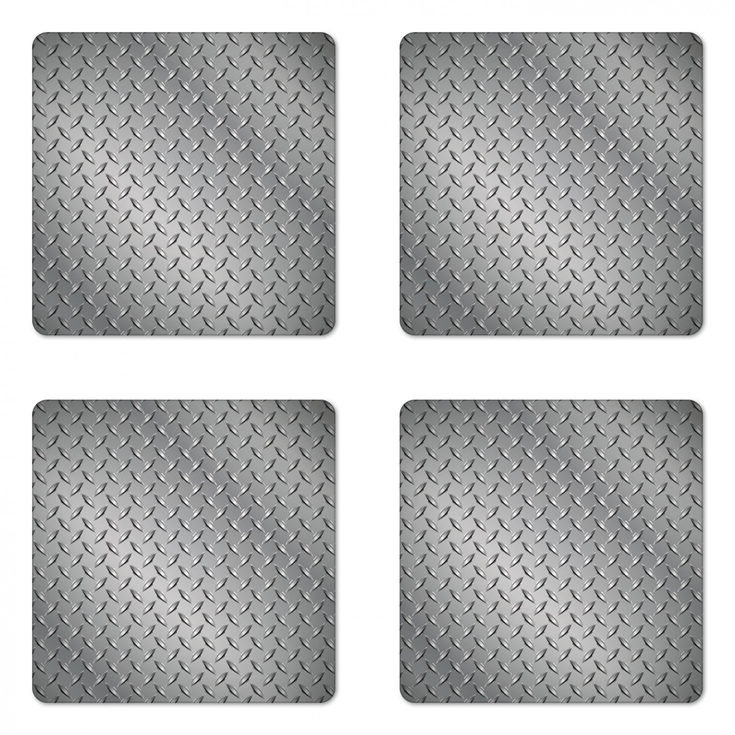 Grey Coaster Set of 4, Fence Design Netting Display Diamond Plate ...