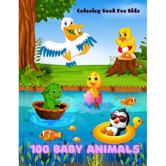 100 Baby Animals Coloring Book - Walmart.com