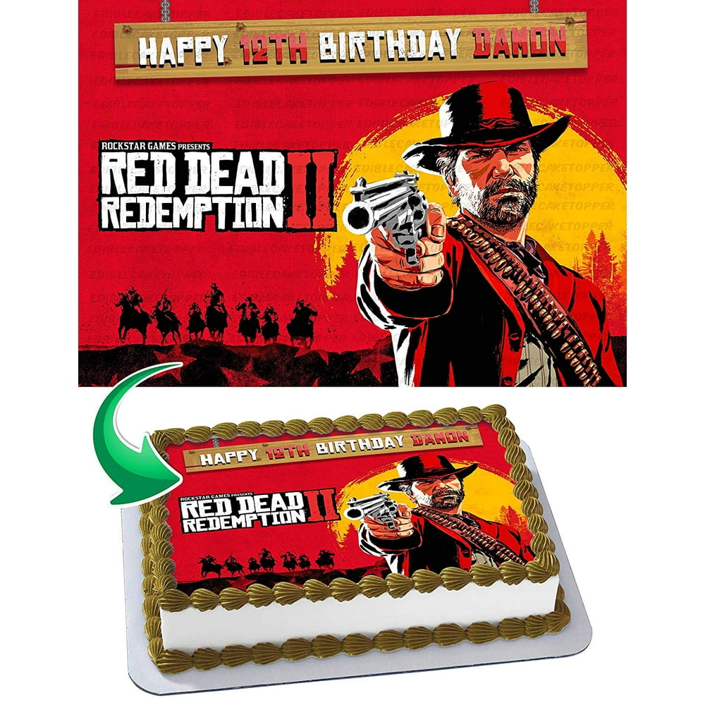 Red Dead Redemption Edible Cake Image Topper Personalized Picture 1/4 ...