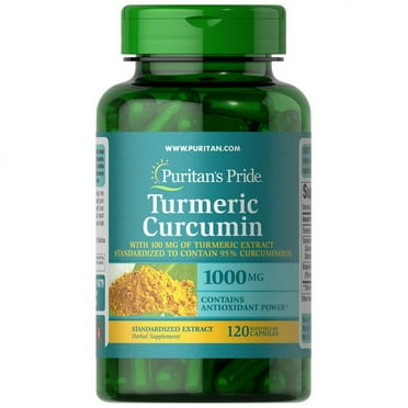 Puritan's Pride Turmeric Curcumin 1000 Mg W/Bioperine Capsules, 60 ...